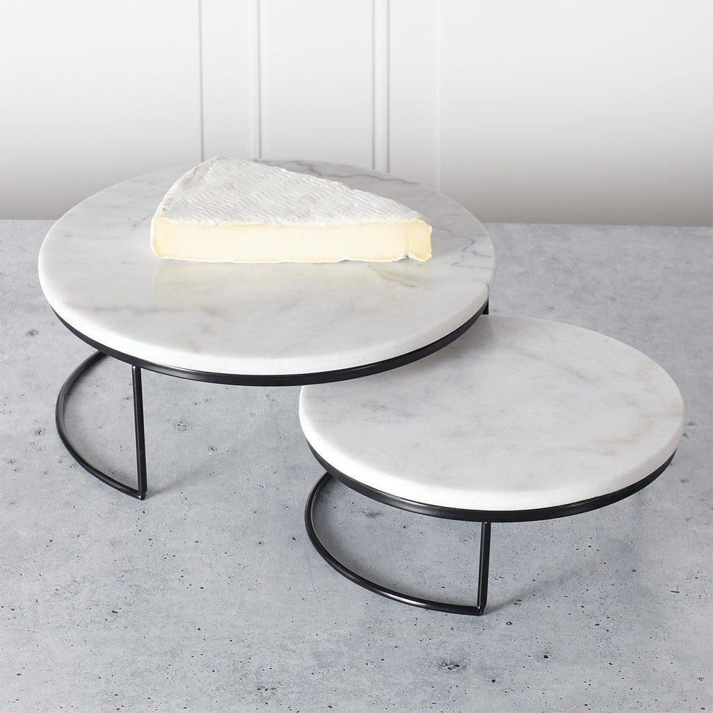 Sophia Grace 2-Piece Round Table Riser, Marble-Black, 10x10x4 & 8x8x4 ...