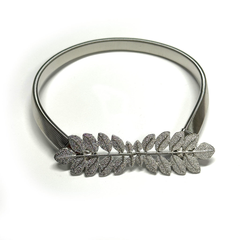 Double Palm Leaf Decorative One Piece Window Curtain Tieback, Silver ...