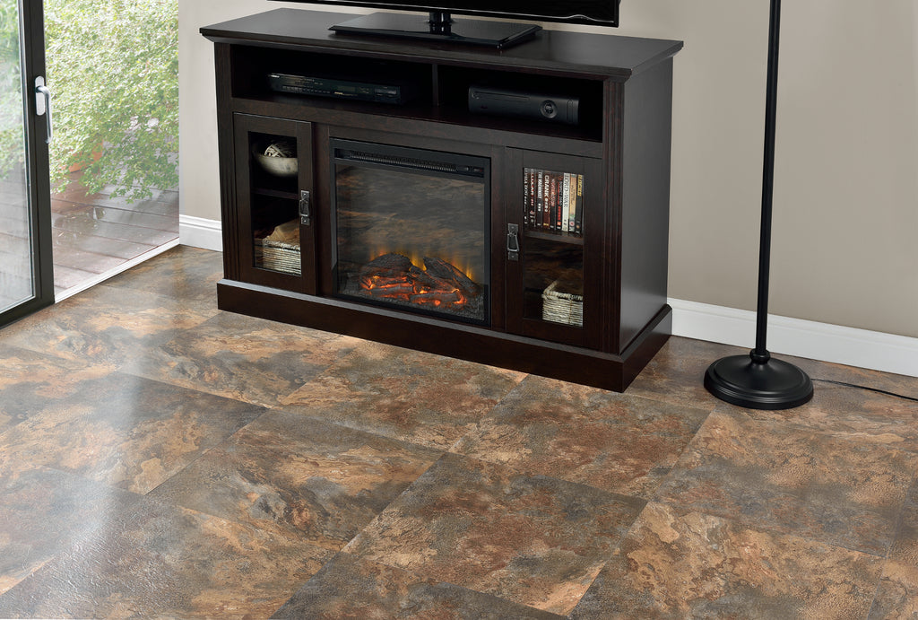 Majestic Rustic Copper Slate 18x18 Self Adhesive Vinyl Floor Tile - 10 ...