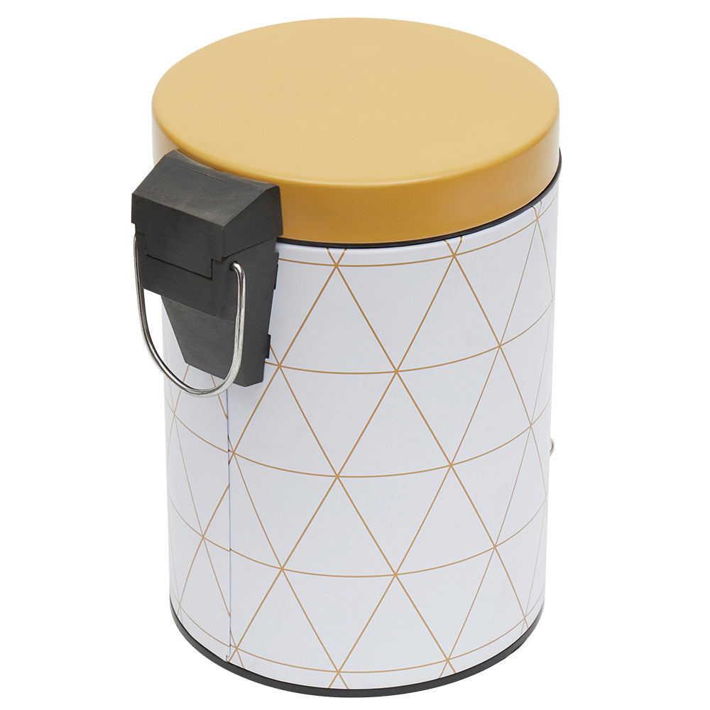 Home Basics Gold Lines 3 Lt Metal Step Waste Bin – ShopBobbys