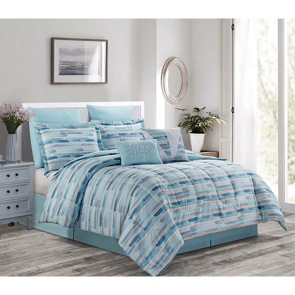 Water Stripe 9 Piece Comforter Set – ShopBobbys