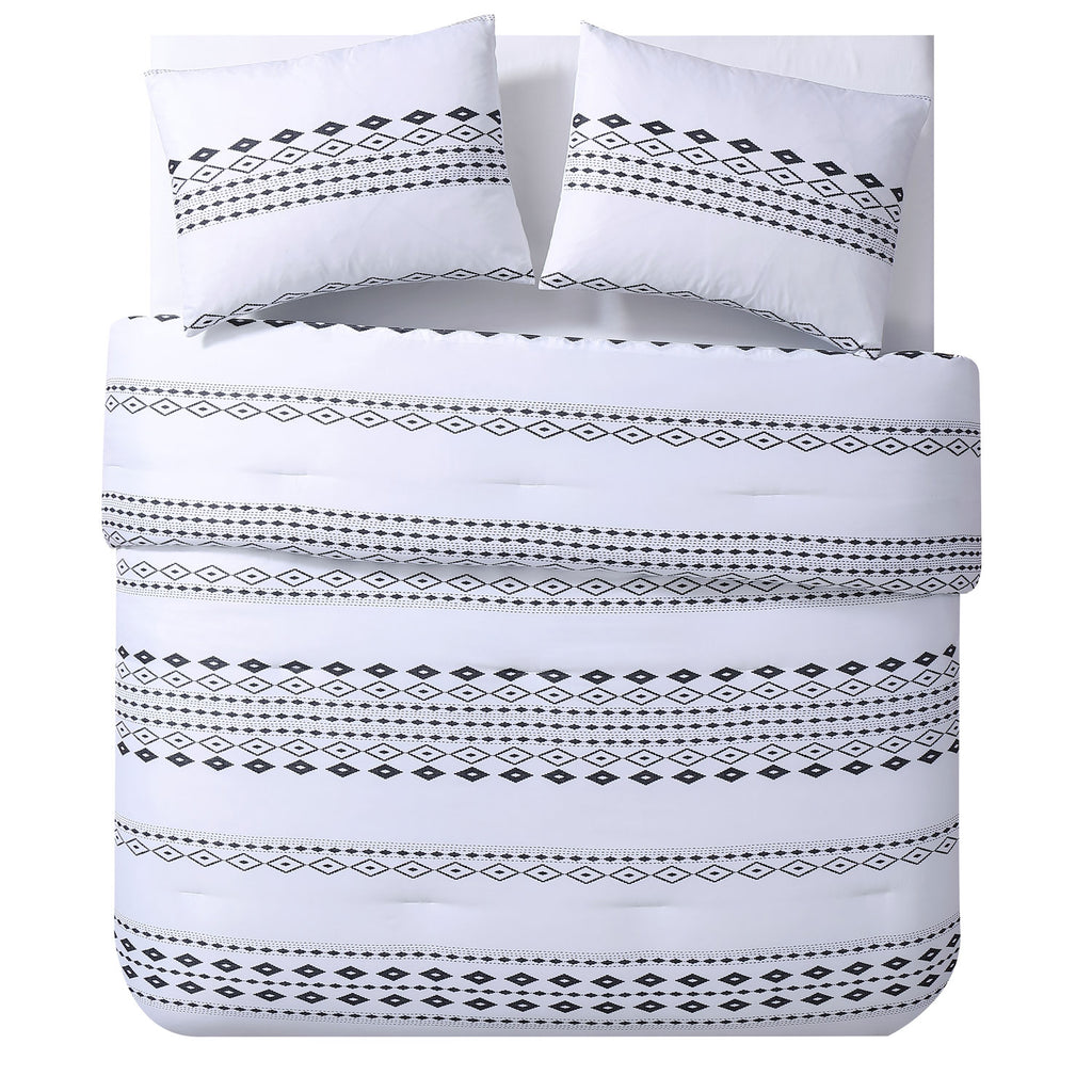 VCNY Home Azteca 3 Piece Comforter Set, White – ShopBobbys