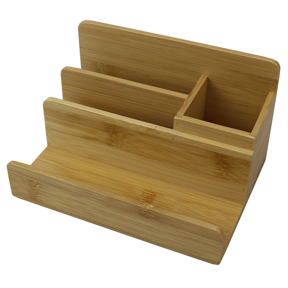 Home Basics 4 Compartment Bamboo Desktop Organizer, Natural – ShopBobbys
