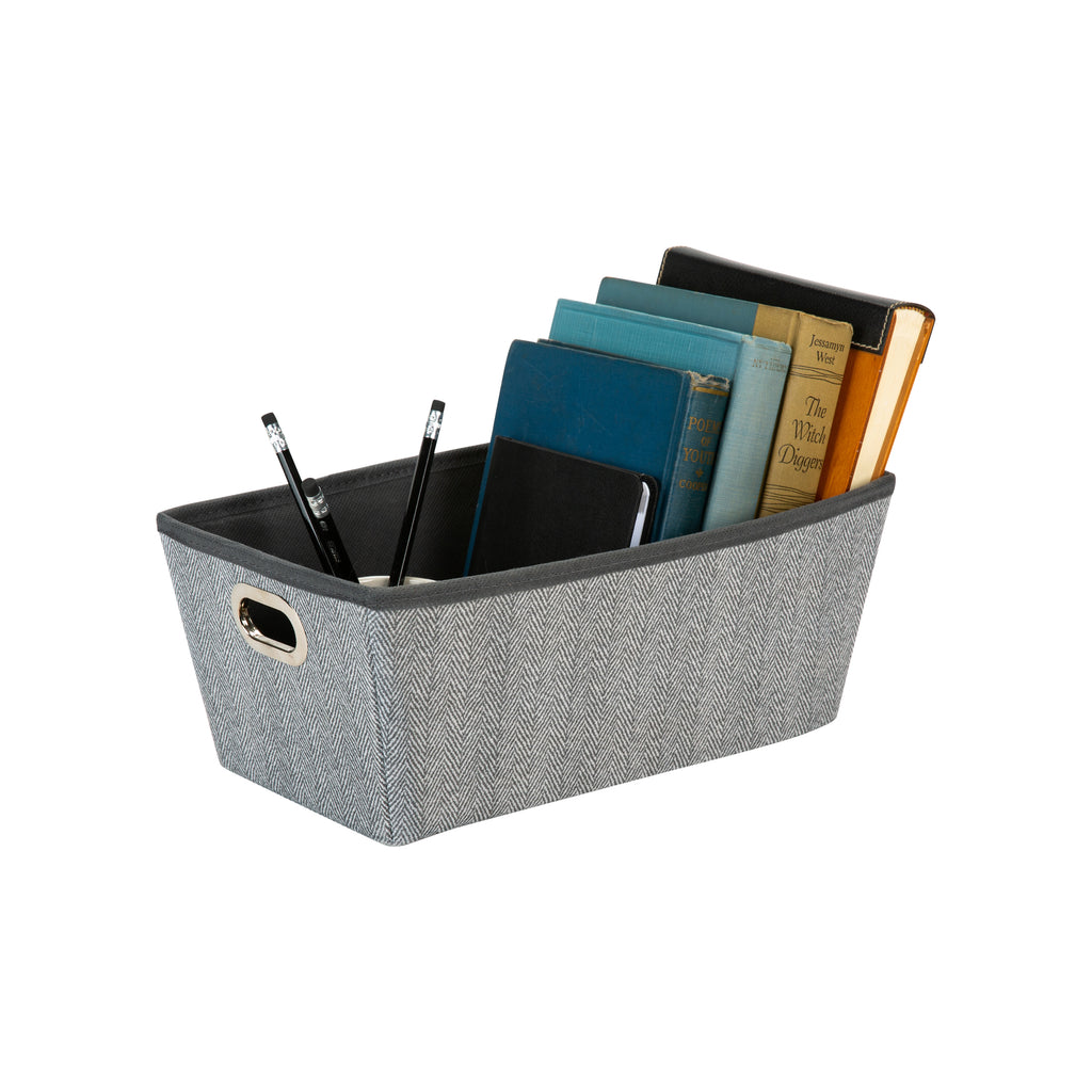 Simplify Small Herringbone Grommet Shelf Tote in Grey – ShopBobbys