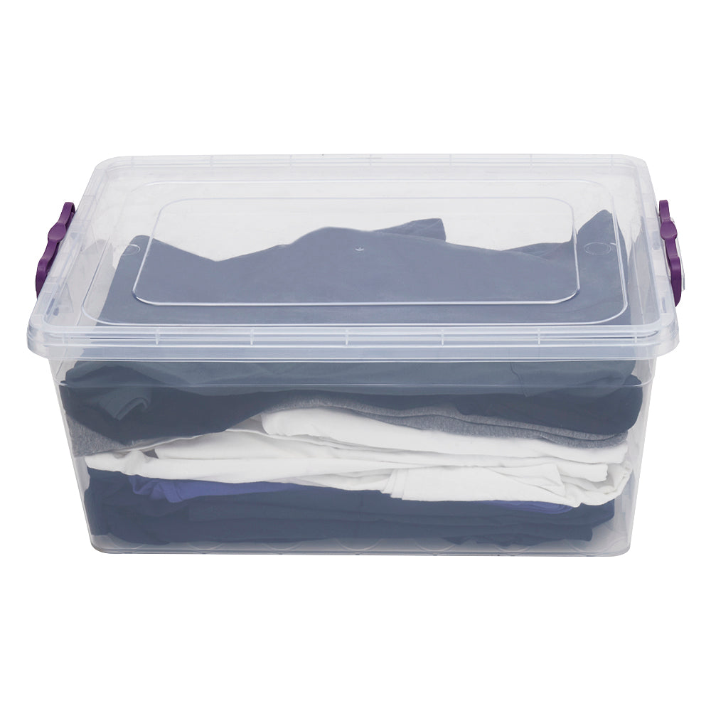 Home Basics 20 Lt Storage Box with Locking Lid, Clear – ShopBobbys
