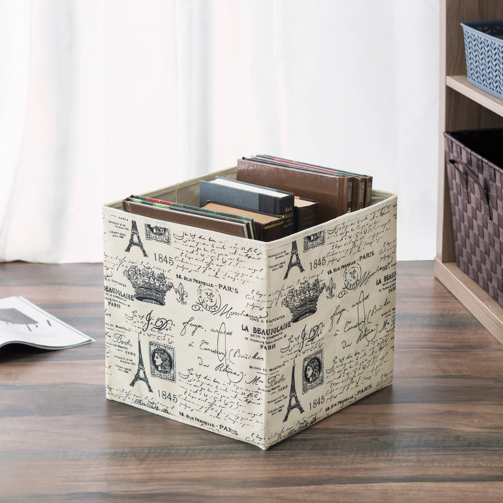 Home Basics Paris Collection Non-Woven Storage Bin, Natural – ShopBobbys