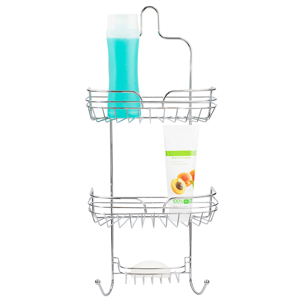 Home Basics Sleek Chrome Plated Steel Shower Caddy – ShopBobbys