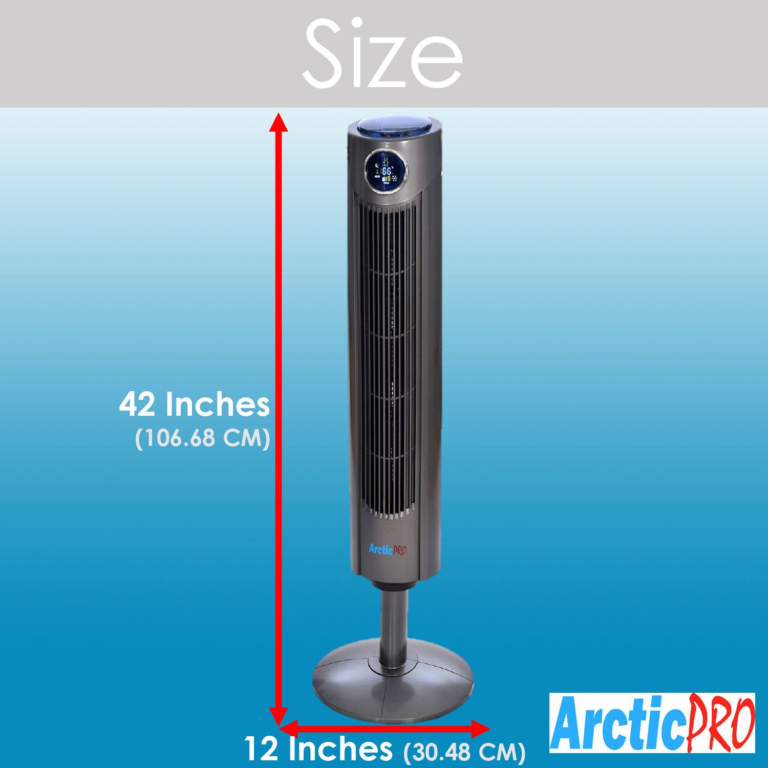 Arctic-Pro Digital Screen Oscillating Tower Fan with Remote Control, D ...