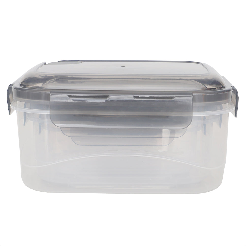 Home Basics 6 Pieces Locking Rectangle Food Storage Containers with Gr ...