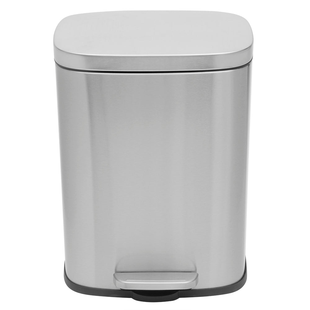 Home Basics Soft Close 12 Lt Stainless Steel Step Waste Bin, Silver ...