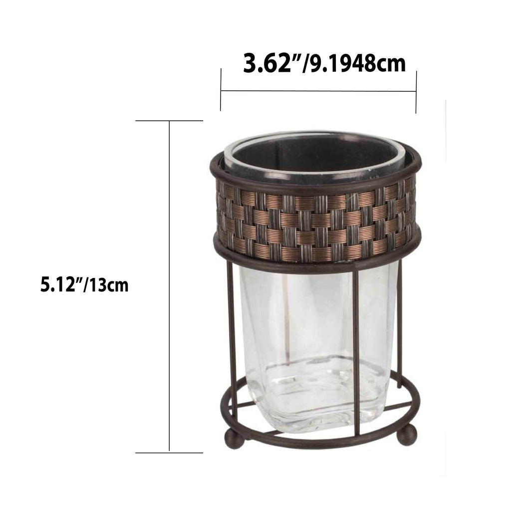 Home Basics Basket Weave Tumbler, Bronze – ShopBobbys