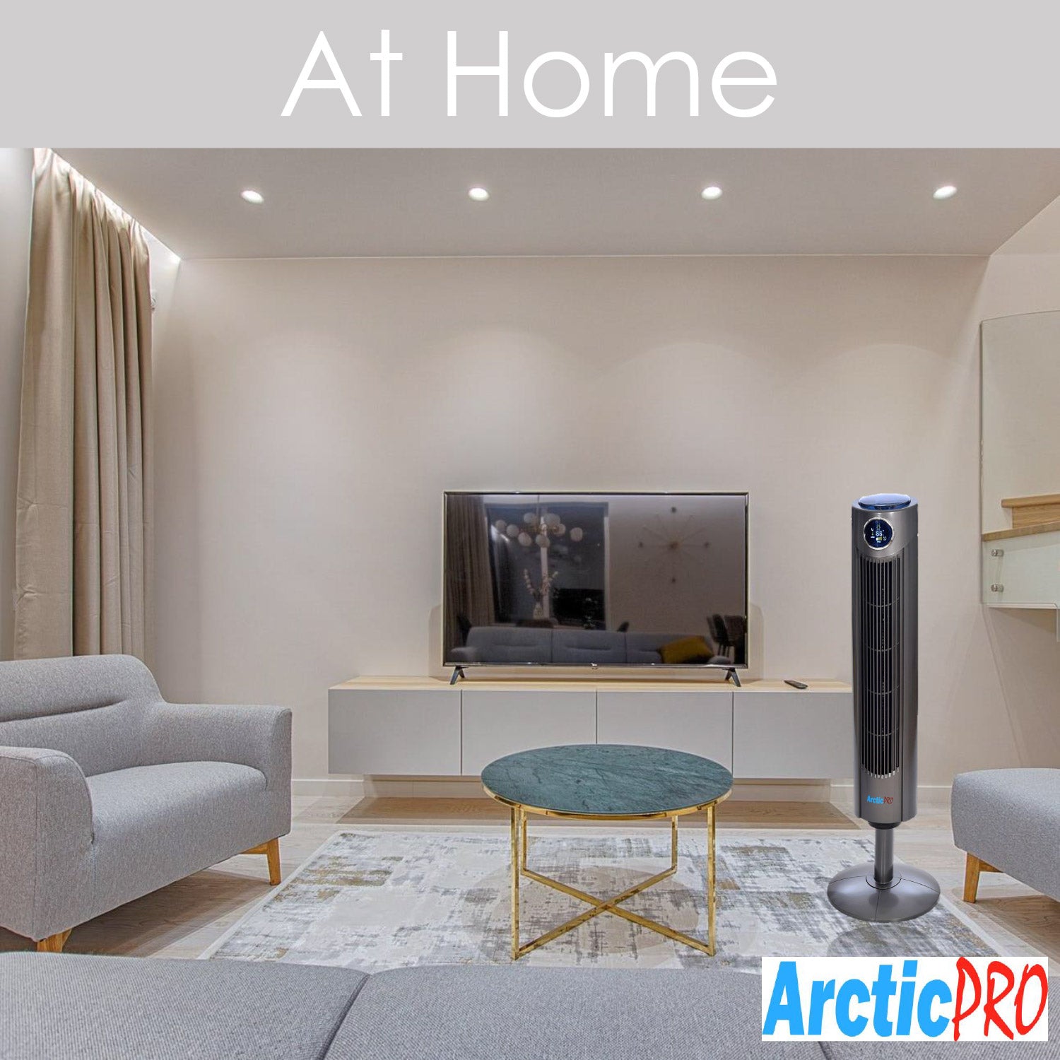 Arctic-Pro Digital Screen Oscillating Tower Fan with Remote Control, D ...