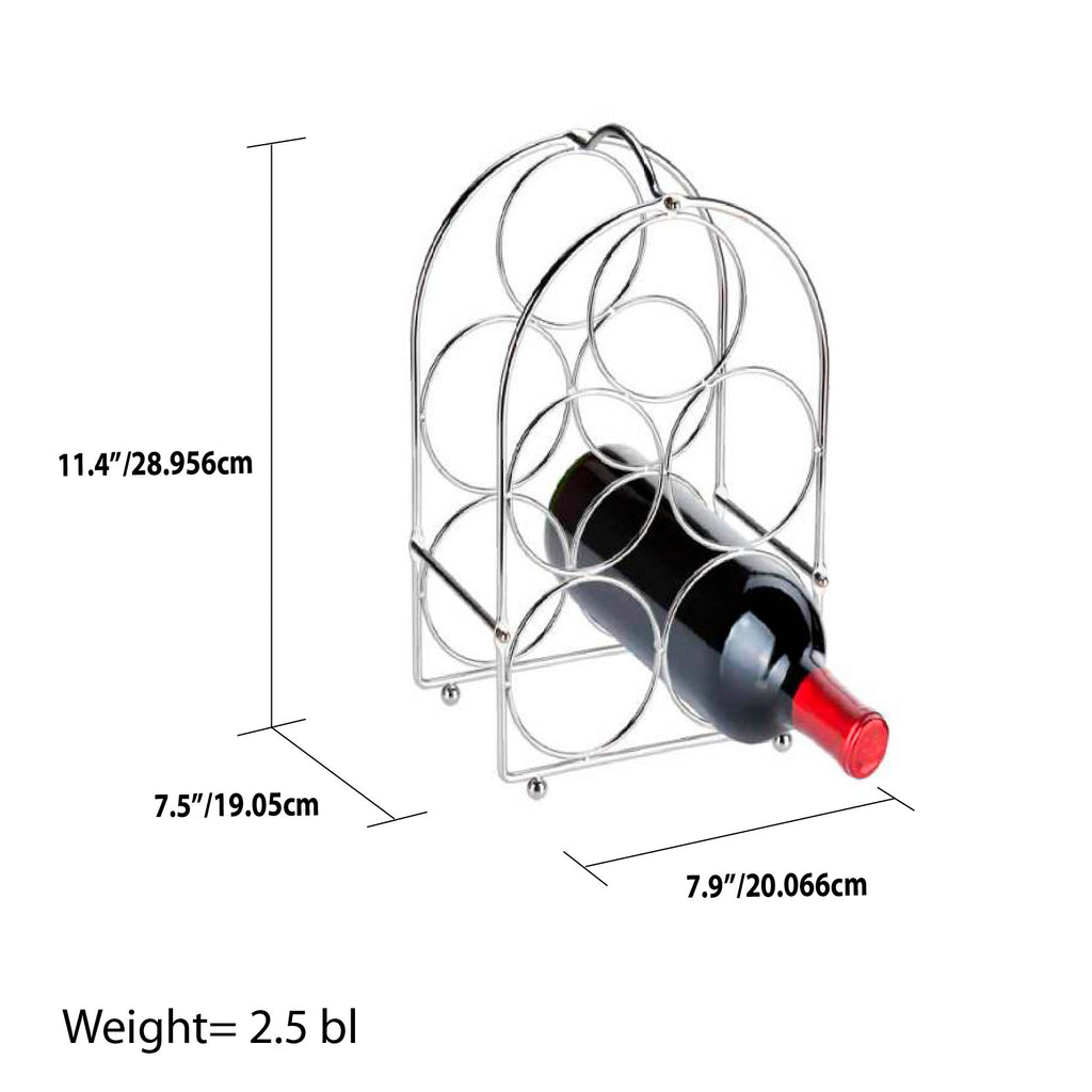 Home Basics Chrome Plated Steel 5 Bottle Wine Rack – ShopBobbys