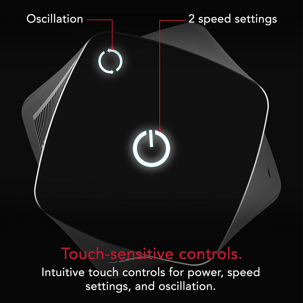 Vornado Helix 2 Speed Oscillating Personal Tower Fan, Black, 11.7x4 In ...