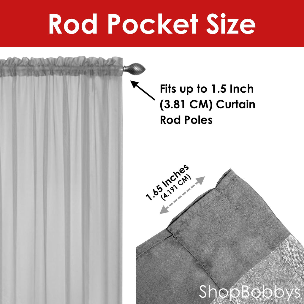 Diamond 2-Pack Sheer Rod Pocket Window Panel, 54x84 Inches – ShopBobbys