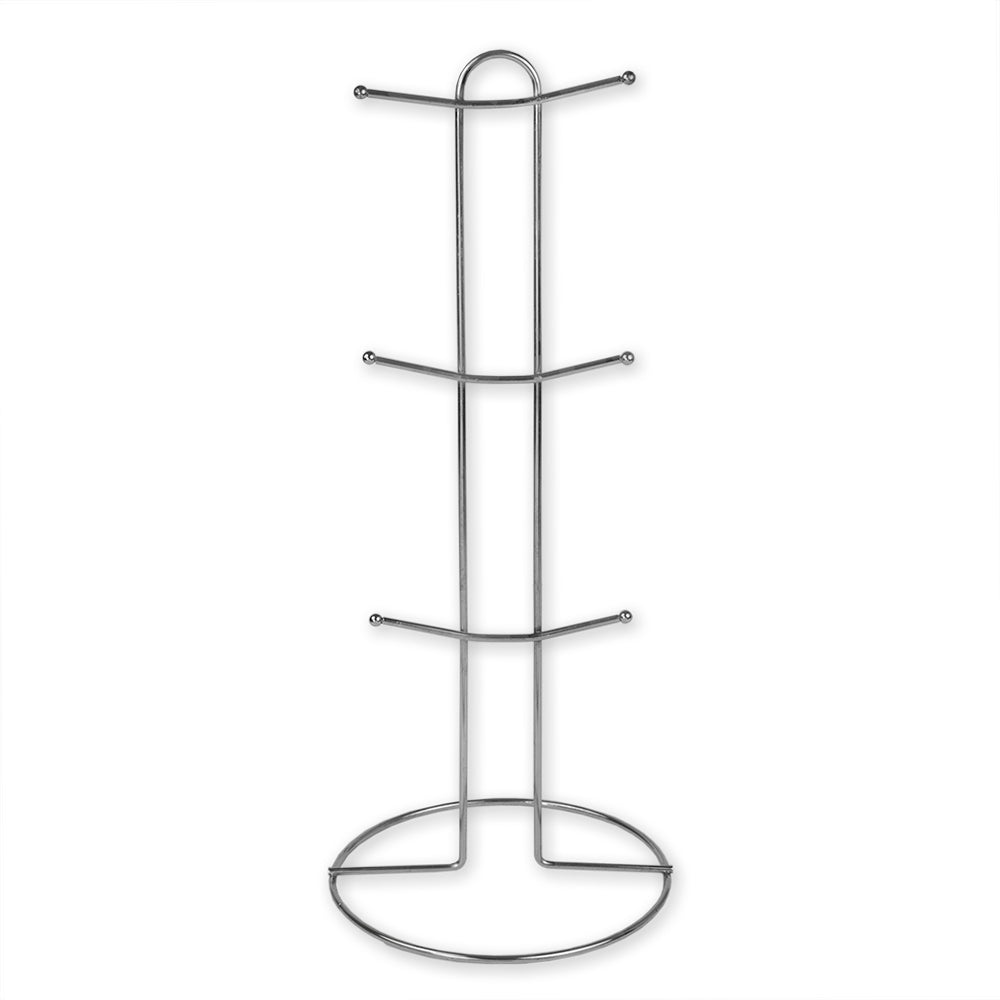 Home Basics 7-Piece Diamond Mug Stand Set 6-Mugs, Navy-Gray-White ...
