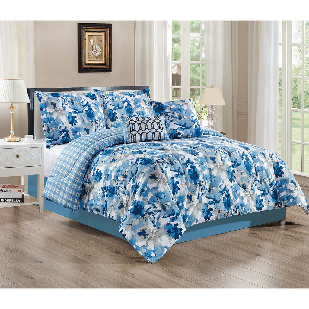 Juliet Floral Abstract Printed 5-Piece Comforter Set – ShopBobbys