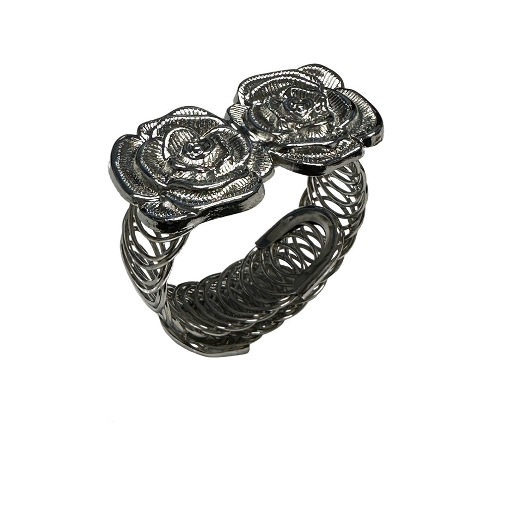 Double Rose Decorative One Piece Window Curtain Tieback, Silver ...