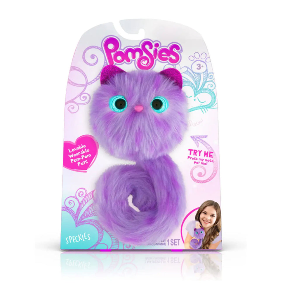 Pomsies Speckles Plush Pom-Pom Interactive Toys, Purple/Lavender ...