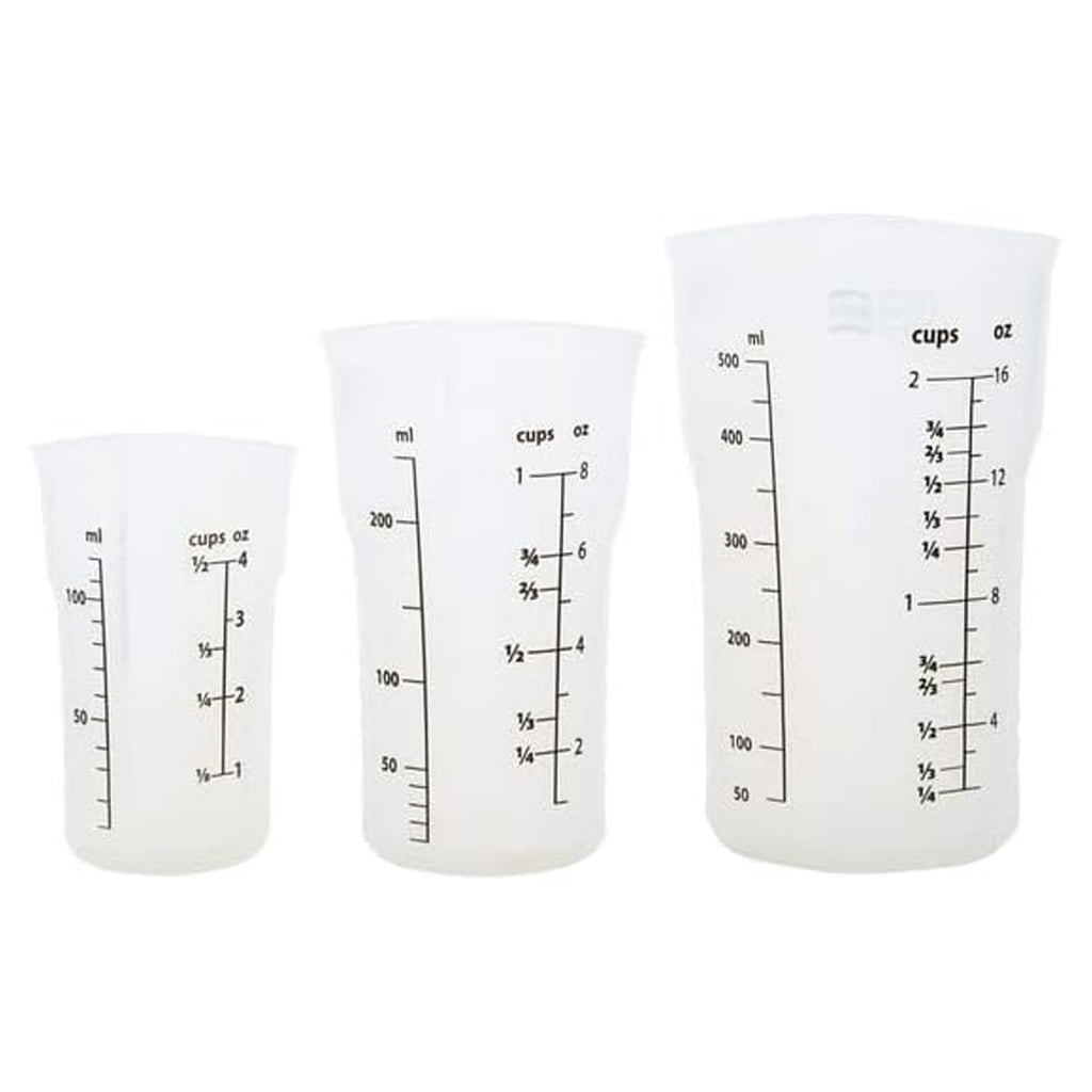 Prep Solutions 3 Pieces High Heat Silicone Measuring Cups Set, Clear ...