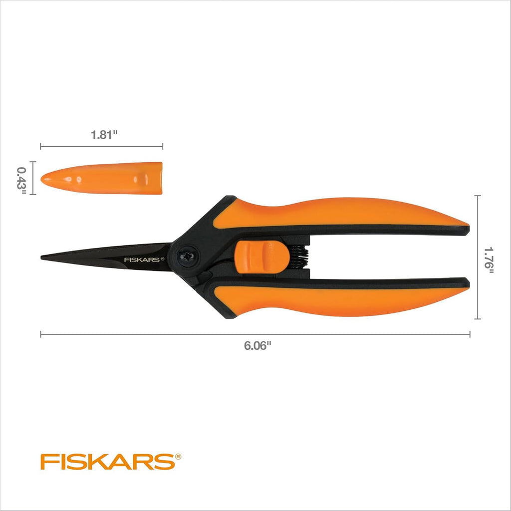 Fiskars Stainless Steel Micro-Tip Rose Pruning Garden Shears, Black-Or ...