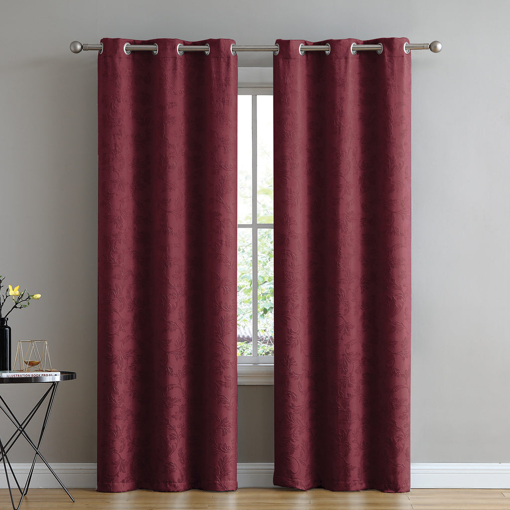 Abelina 2-Pack Embossed Room Darkening Window Panel, 74x84 Inches ...