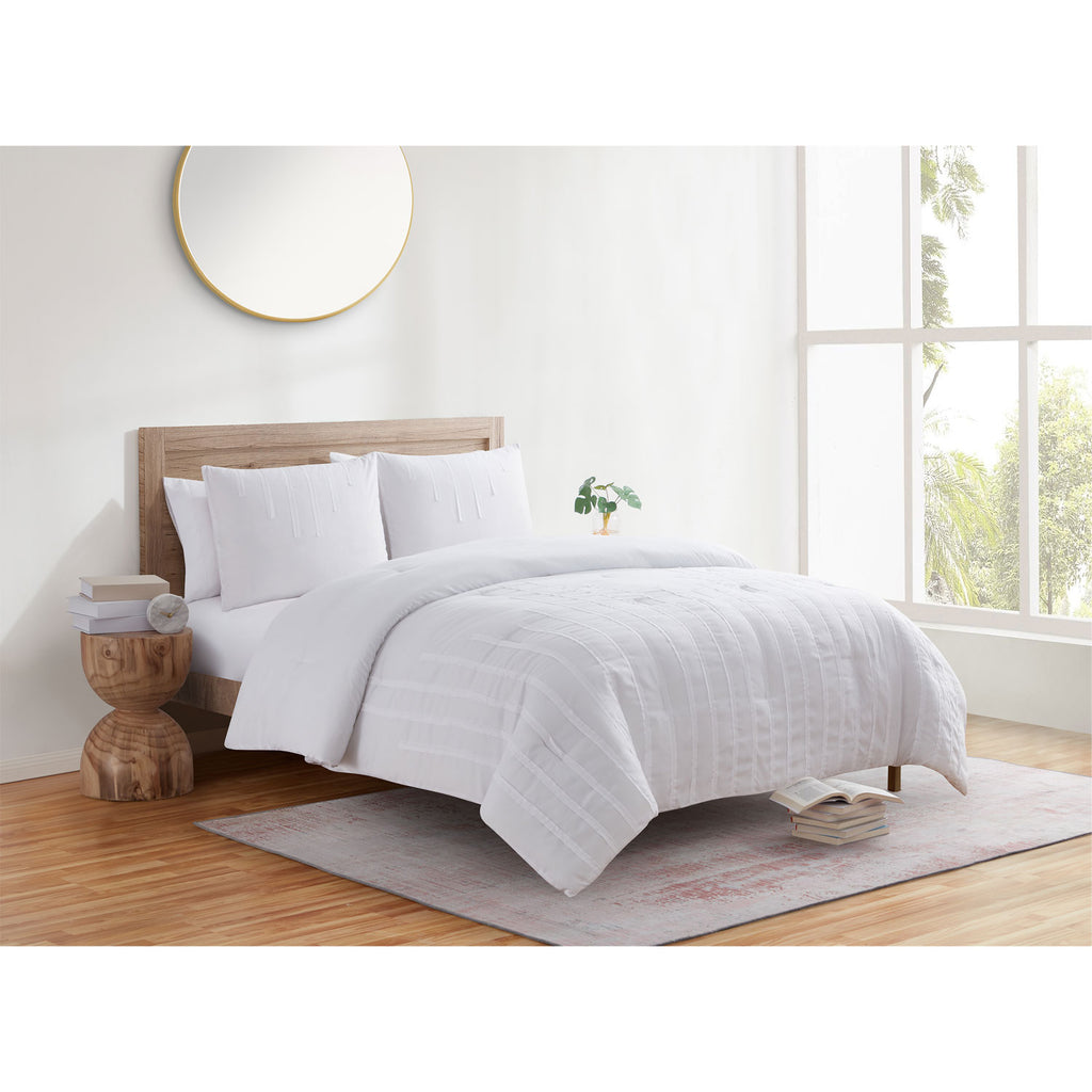 Jade + Oake Ridney Textured Stripe Soft Microfiber Comforter Set ...