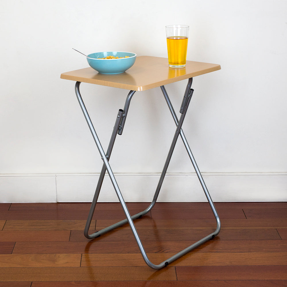 Home Basics Multi-Purpose Foldable Table, Natural, 19x15x26 Inches ...