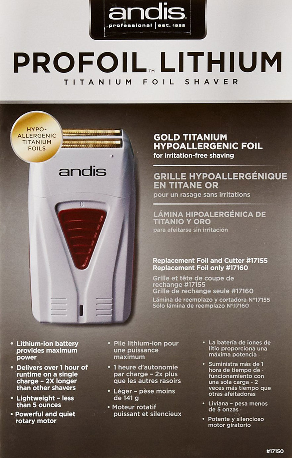 Andis Professional Profoil Lithium Titanium Shaver, White-Red – ShopBobbys