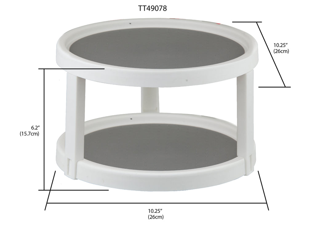 Home Basics Plastic Twin Turntable Spice Rack, White, 10.25x6.2 Inches ...