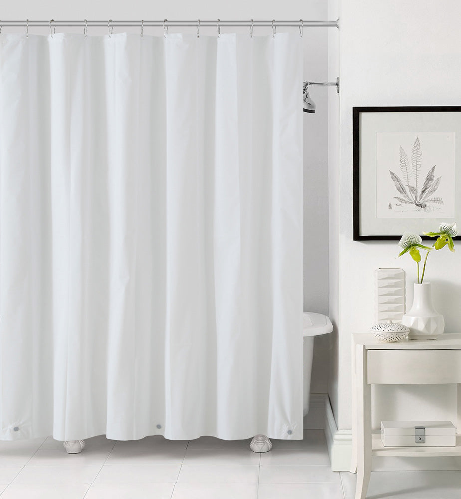 Aqua Block Premium Heavy Weight PEVA Shower Liner, White, 72x72 Inches ...