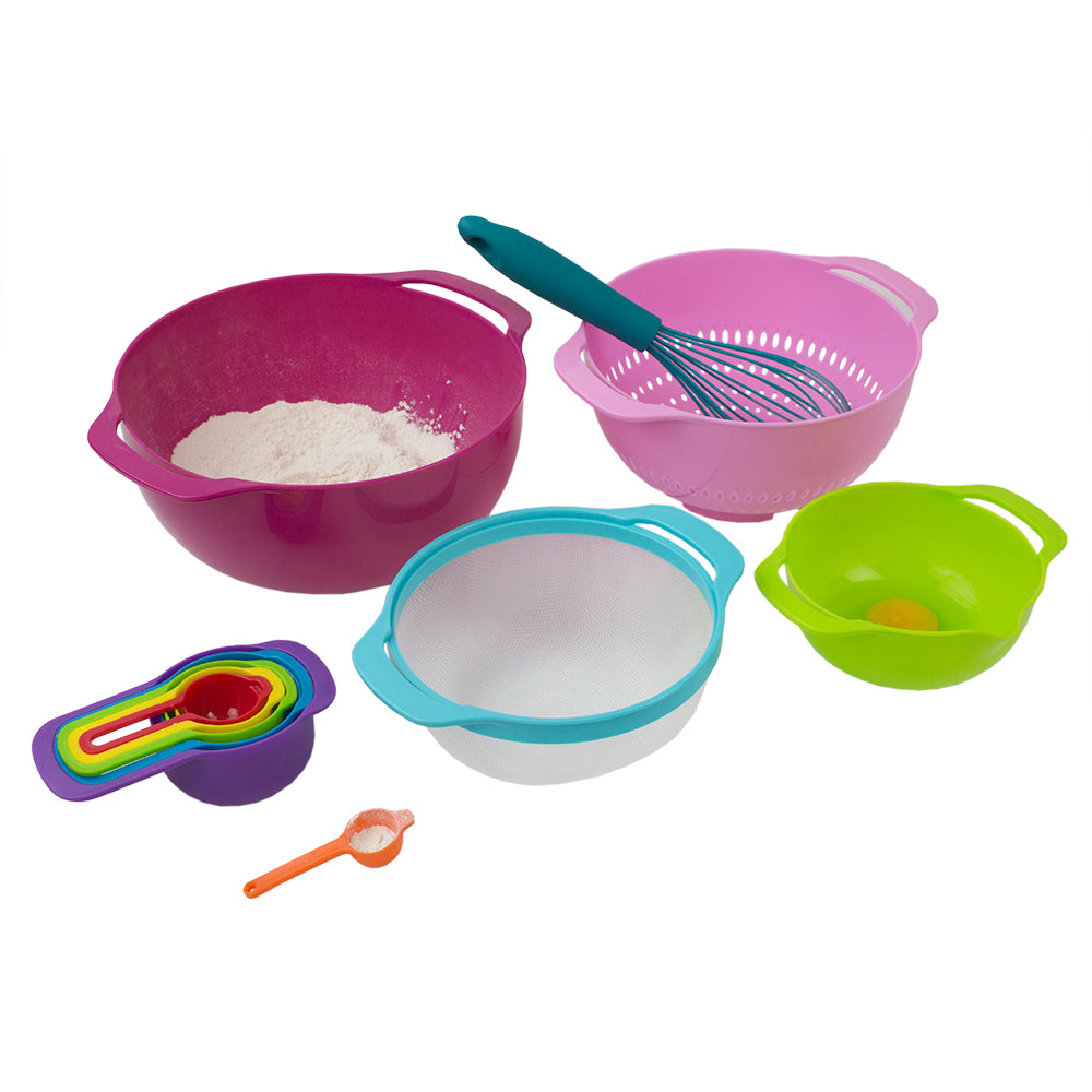 Home Basics 10 Piece Plastic Kitchen Prep Set, Multi-Color – ShopBobbys