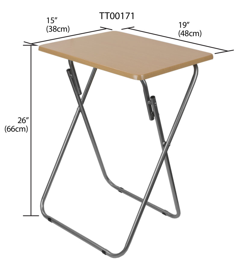 Home Basics Multi-Purpose Foldable Table, Natural, 19x15x26 Inches ...