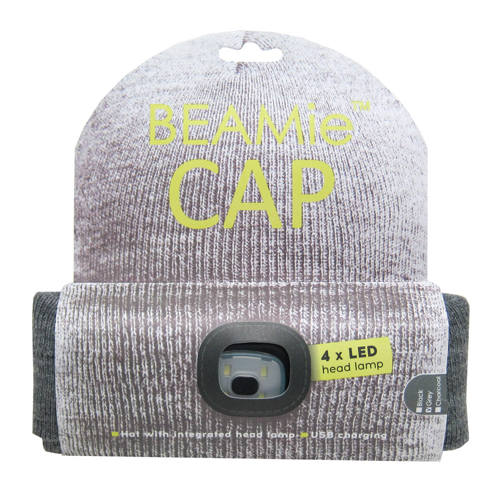 BEAMie Hat With Built-In Rechargeable LED Head Lights, Grey – ShopBobbys