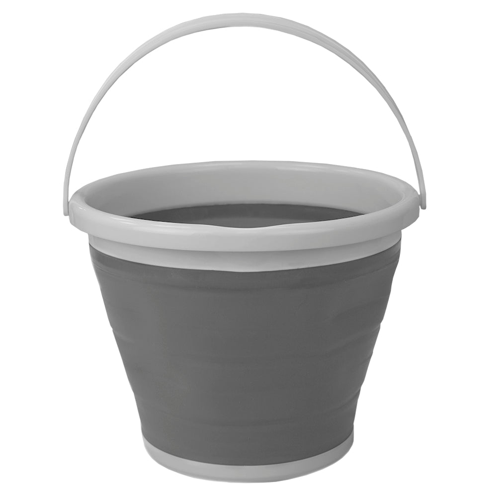 Home Basics Collapsible Plastic Bucket, Gray-White, 10 Liters – ShopBobbys