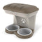 Bama Pet Mountable Food Stand with Storage Compartment, Taupe, Larger ...