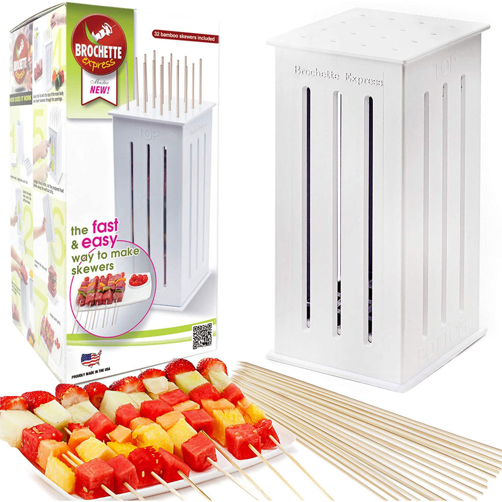 Brochette Express Kebab Maker Kitchen Tool Set With 32 Bamboo Skewers ...