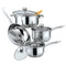 Gourmet Edge 7 Piece Stainless Steel Cookware Set With Glass Lids and ...