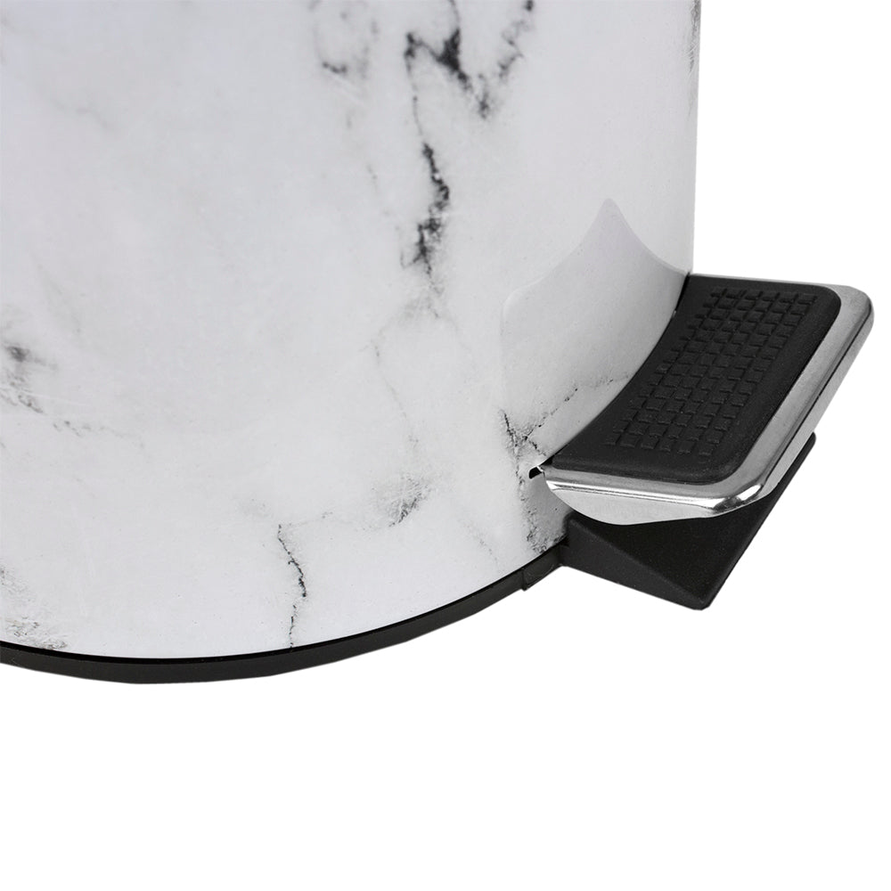 Home Basics Faux Marble Waste Bin, White-Gray, 3 Liters – ShopBobbys
