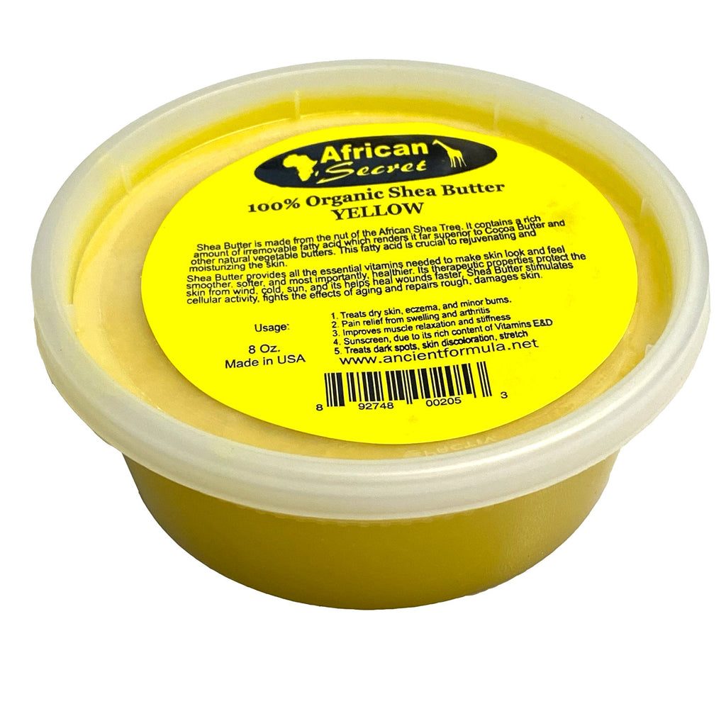 African Secret 100% Organic Shea Butter, Smooth, Yellow, 8 Ounces ...