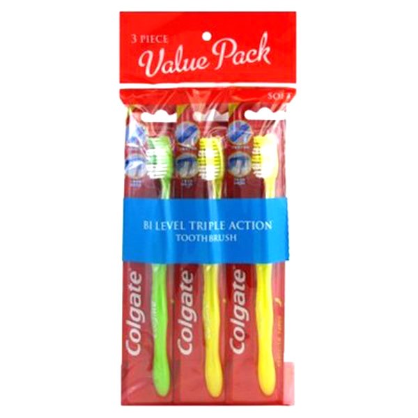 Colgate 3-pack Bi Level Triple Action Toothbrushes - Soft – ShopBobbys
